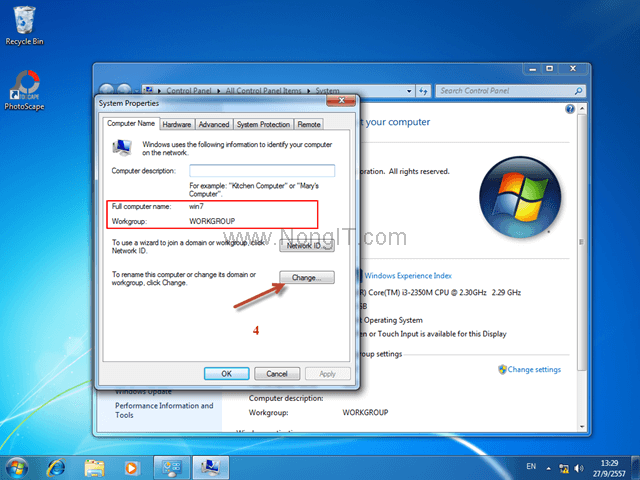 วิธีเปลี่ยนชื่อคอมพิวเตอร์ (Computer Name) และ Workgroup บน Windows 7 ...