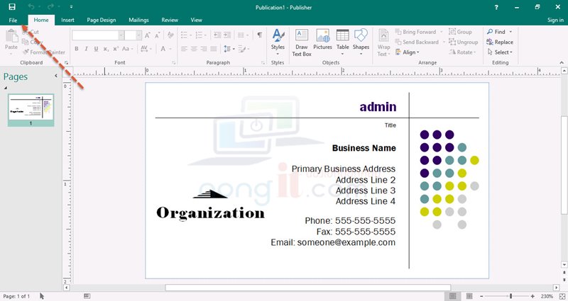 วิธีออกแบบนามบัตรใน Microsoft Publisher ด้วยตัวเองง่ายๆ - NONGIT.COM