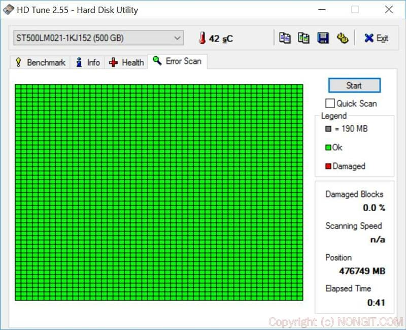 สแกน Bad Sector บน HDD ได้ง่ายด้วย HD Tune - NONGIT.COM