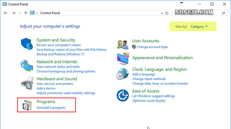 วิธีลบโปรแกรมใน Control panel และ Windows Settings Windows 10 - NONGIT.COM