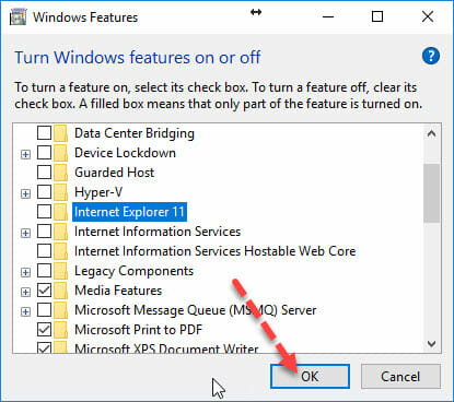 วิธีการปิด (Disable) Internet Explorer ใน Windows 10