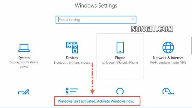 วิธีการ Activate Windows 10 ของแท้หลังจากติดตั้งเสร็จ - NONGIT.COM