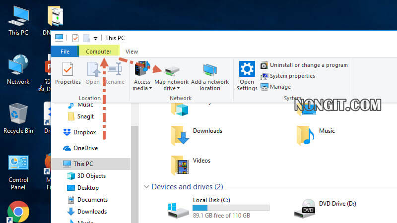 วิธีการ Map Network Drive ใน Windows 11/10/8.1/7 - NONGIT.COM