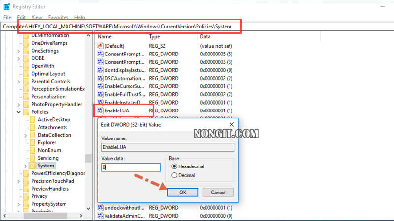 วิธีปิด User Account Control (UAC) ใน Windows 10 - NONGIT.COM