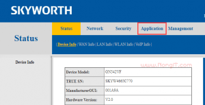 วิธีการ Forward Port ในเร้าเตอร์ Skyworth GN542VF - TRUE Fiber - NONGIT.COM