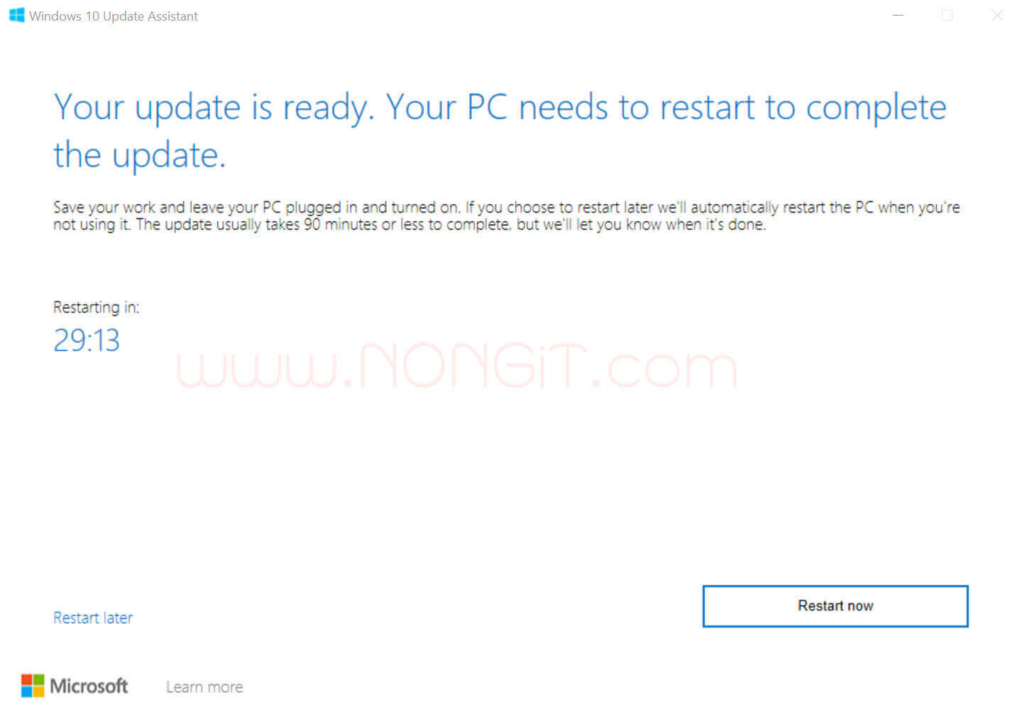 อัพเดต Windows 10 v2004 ด้วยตัวเองไม่ง้อ Windows Update - NONGIT.COM
