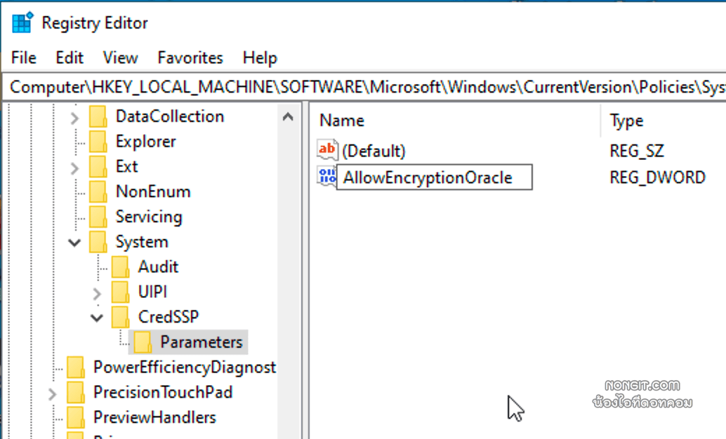 แก้ไข Remote Desktop connection แสดง CredSSP linkid=866660