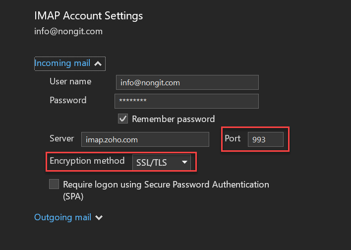 วิธีแก้ไข Port POP/IMAP และ SMTP ในโปรแกรม Outlook