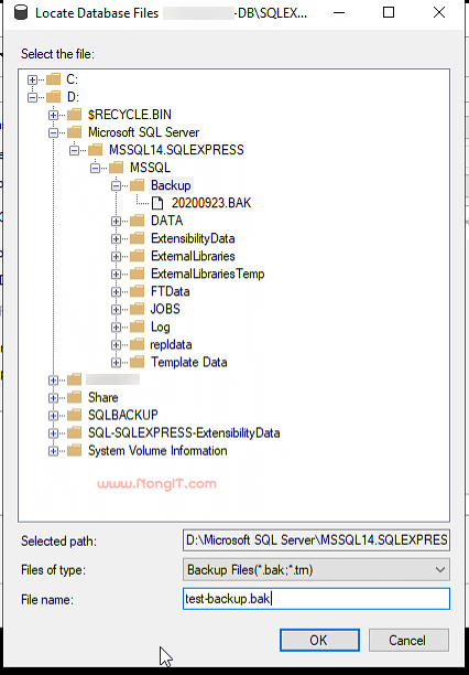 วิธี Backup Database ข้อมูลใน Microsoft SQL Server - NONGIT.COM