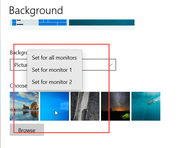วิธีตั้งค่า background 2 หน้าจอ Windows 10/11 ใช้รูปภาพต่างกัน