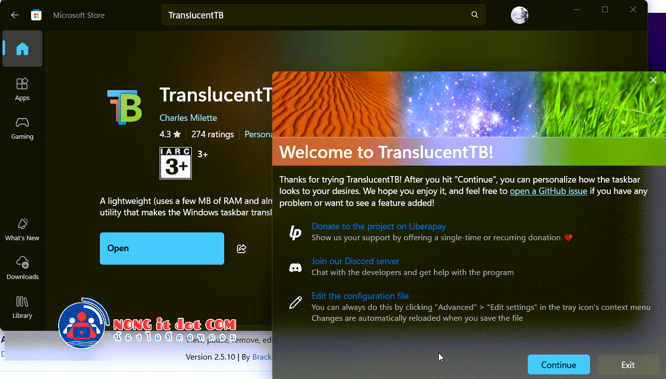 วิธีทำให้แถบงาน (Taskbar) บน Windows 11 โปร่งใส - NONGIT.COM